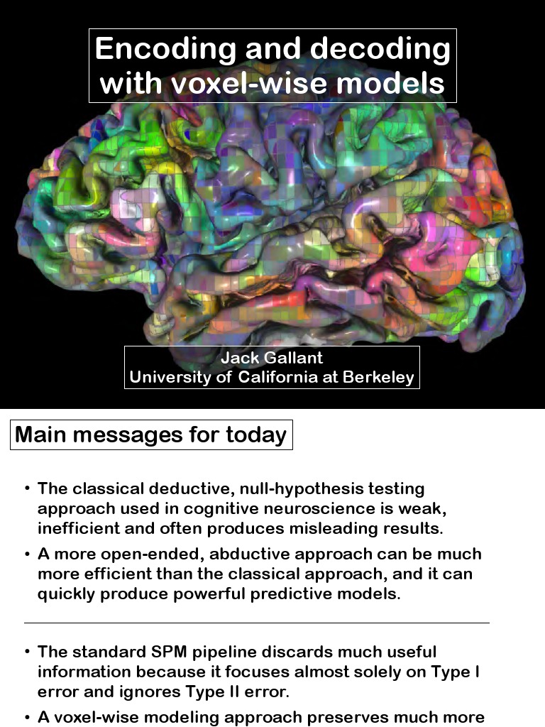 EncodingAndDecoding Gallant | PDF | Functional Magnetic Resonance ...