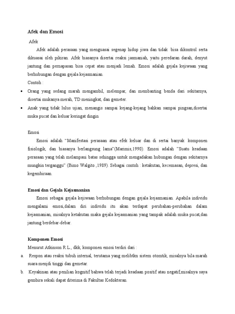Memahami Afek dan Emosi Manusia | PDF | Sains & Matematika