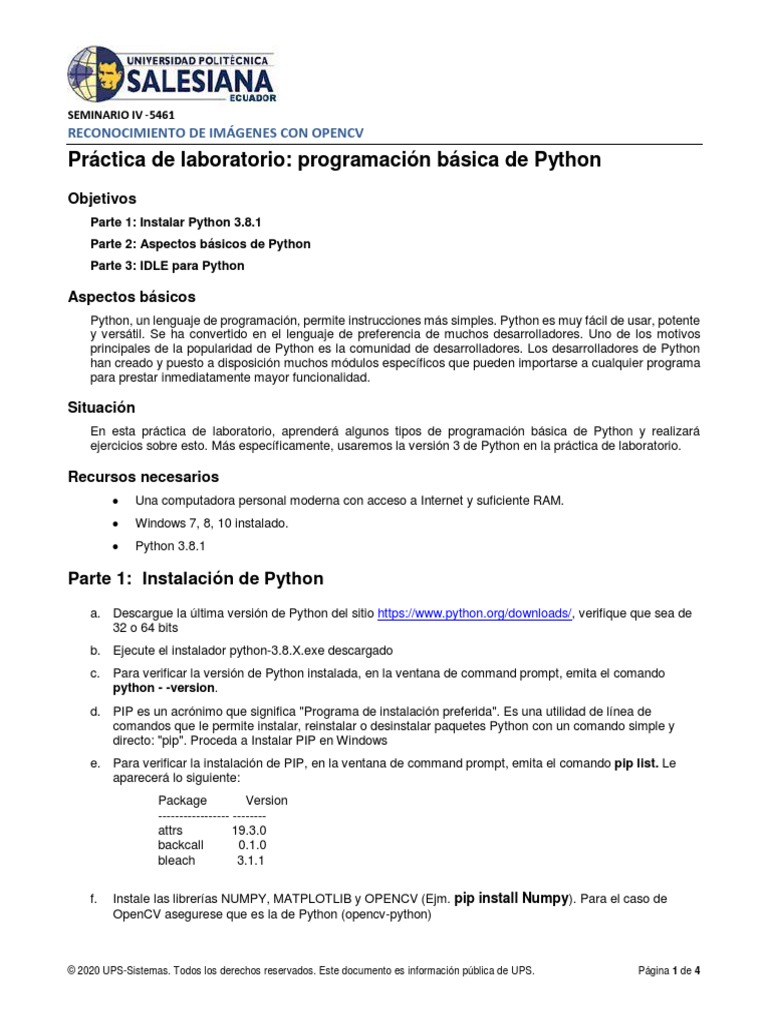 1.1.3. Lab - Programación Básica en Python | PDF | Python (lenguaje de ...