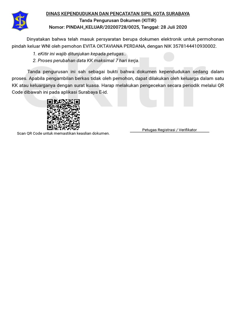 Bukti Pindah Keluar WNI | PDF