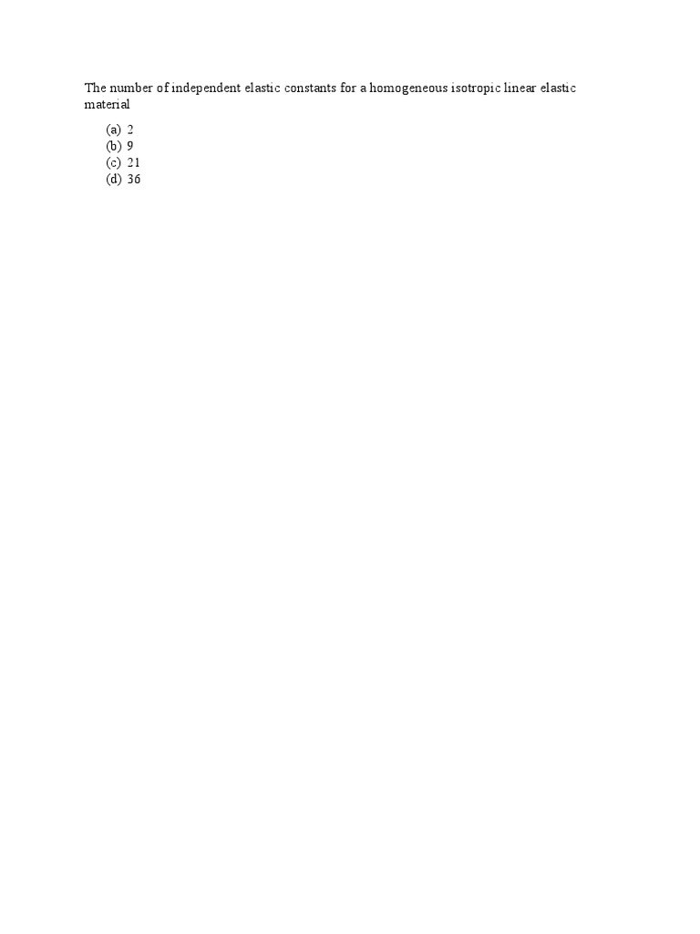 Independent Elastic Constants Explained | PDF