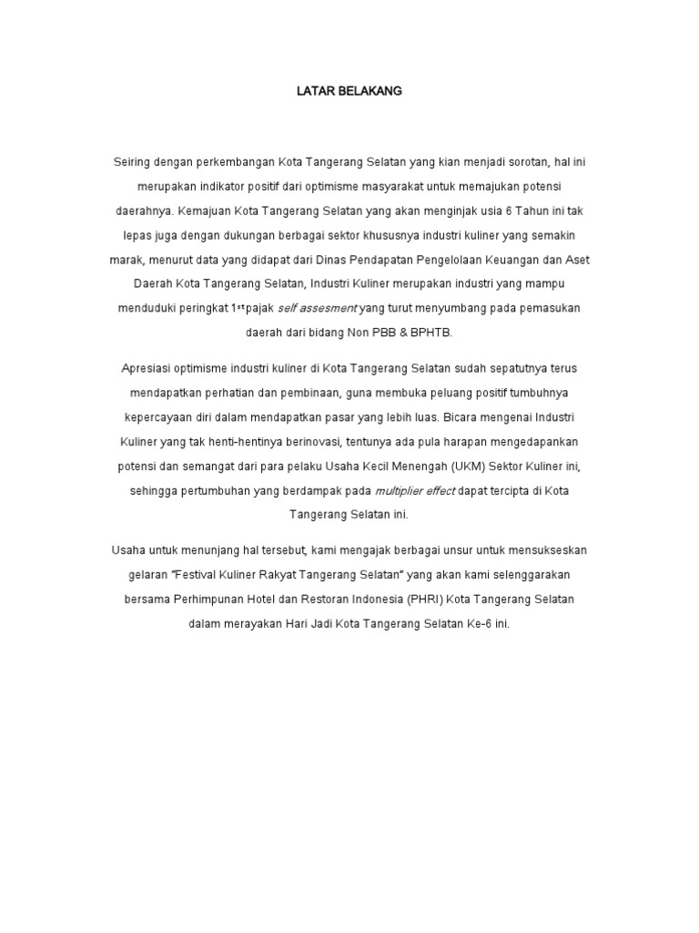 Proposal Konsep Kuliner | PDF