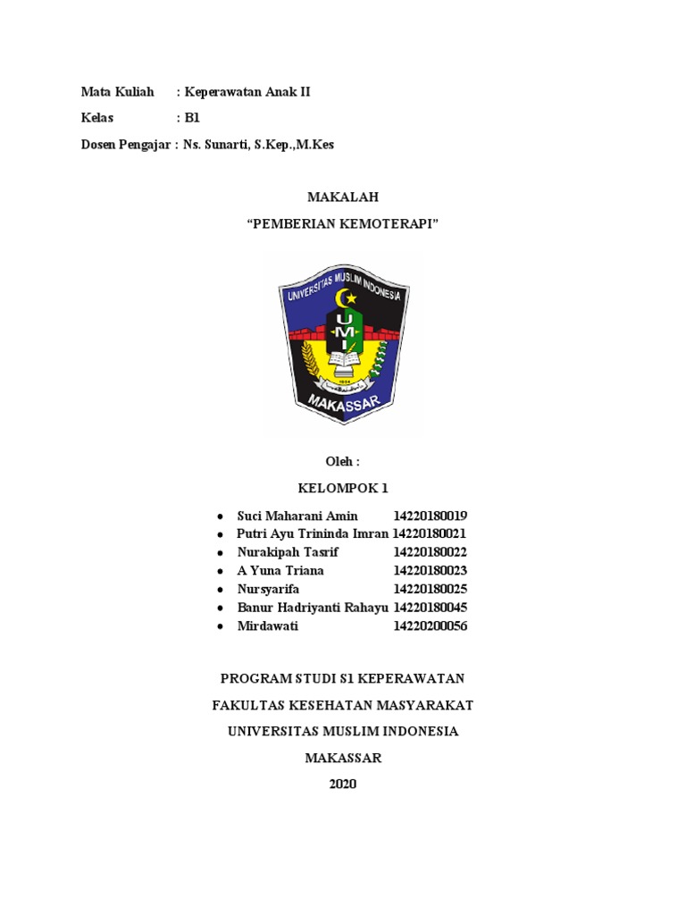 Pemberian Kemoterapi pada Anak | PDF