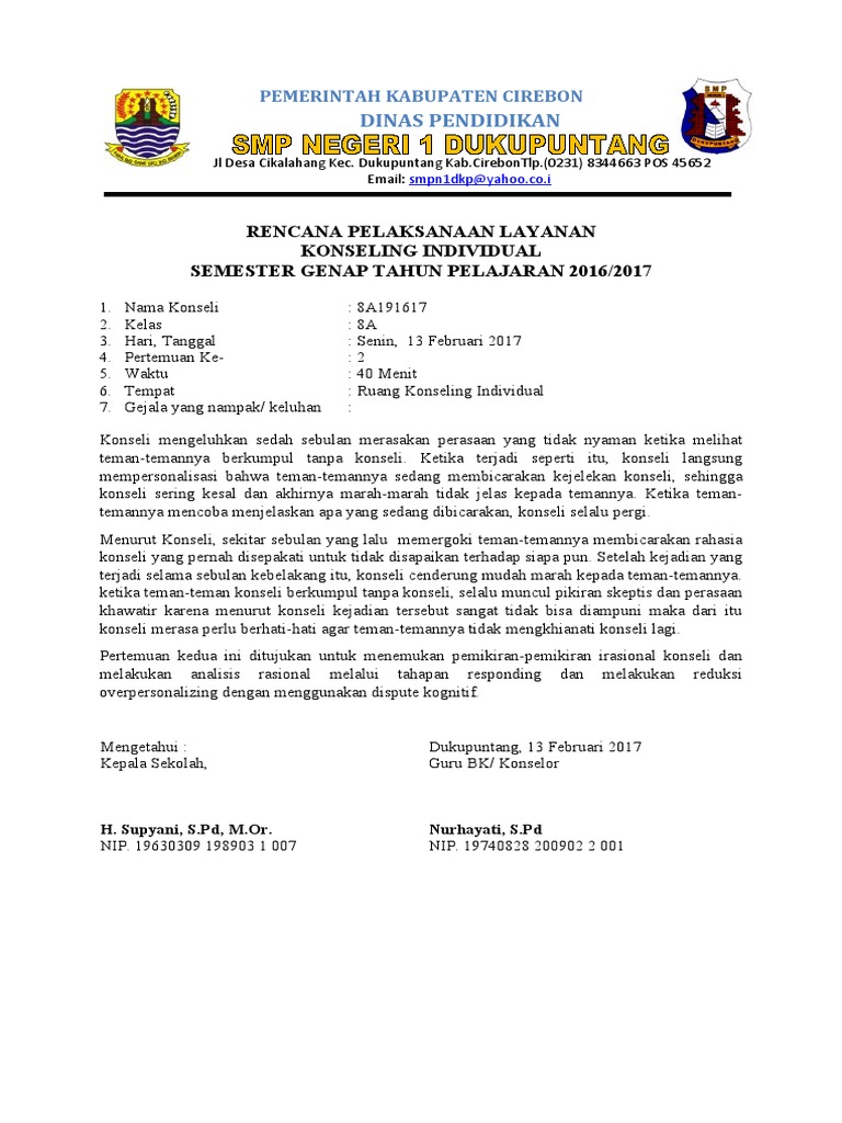 RPL Konseling Individual | PDF