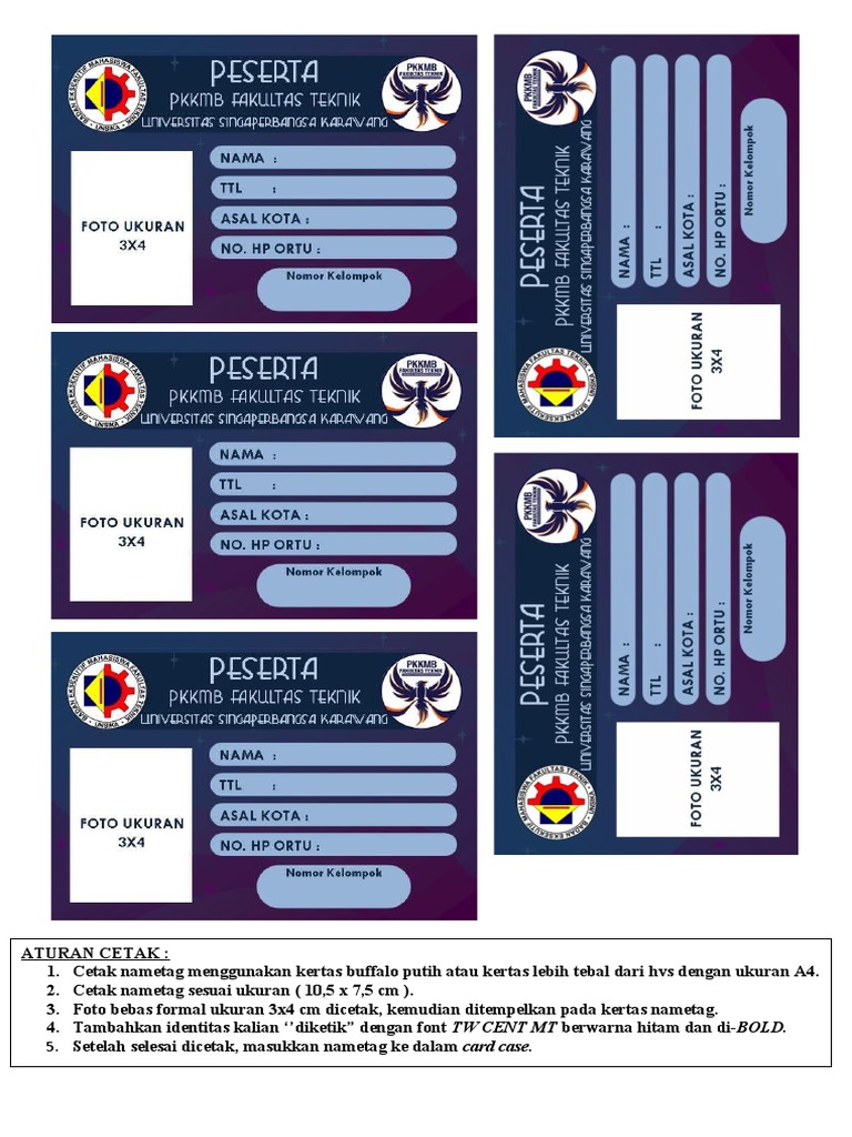 Panduan Cetak Name Tag A4 | PDF | Karier & Perkembangan | Olahraga ...