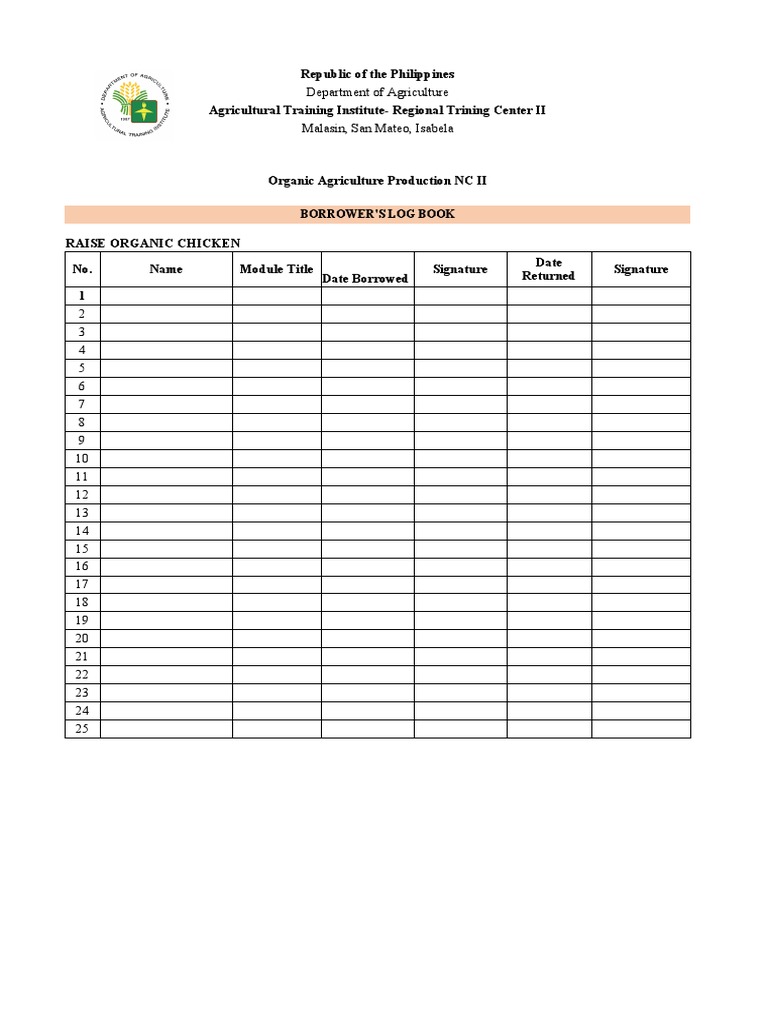 Borrowers Log Book | PDF | Industries | Natural Environment Borrowers Log Book | PDF | Industries | Natural Environment