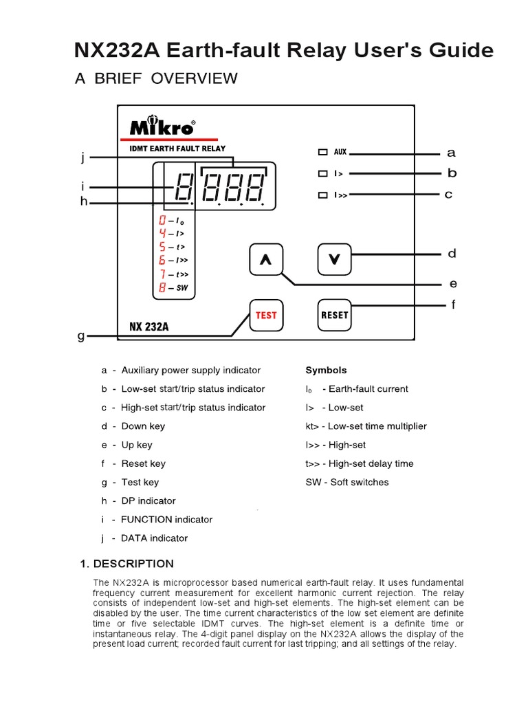 NX232A Earth-Fault Relay User's Guide: 1. Description | PDF | Relay ...