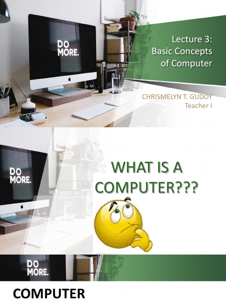 Lesson3 - Basic Concepts of Computer PDF | PDF | Microcomputers ...