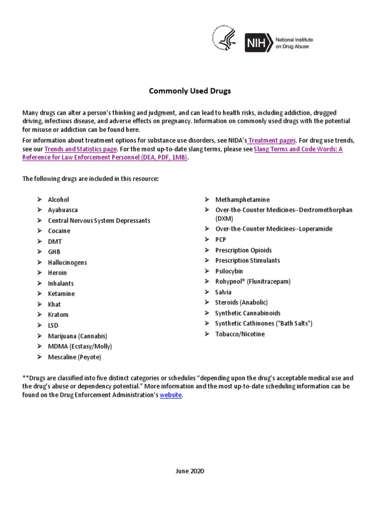 Commonly-Used-Drugs-Charts Final June 2020 Optimized | PDF | Mdma ...