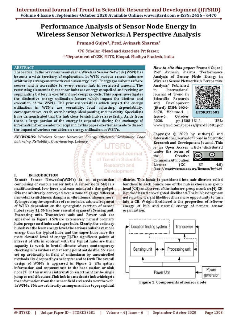 Performance Analysis Of Sensor Node Energy In Wireless Sensor Networks A Perspective Analysis 
