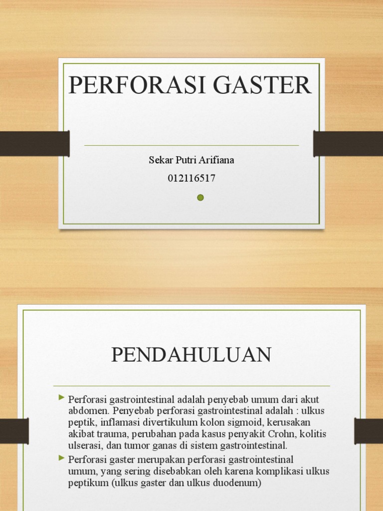 Tutorial Sekar Perforasi Gaster | PDF