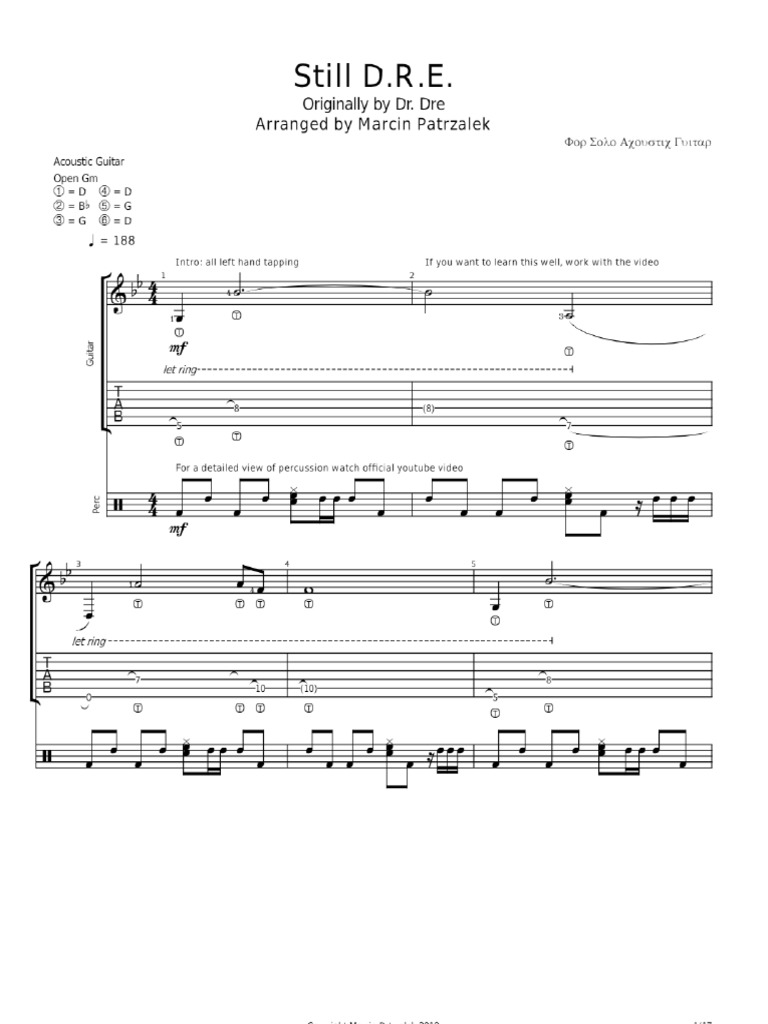 Still D.R.E. Fingerstyle Tabs (Marcin Patrzalek), GPX, PDF | PDF
