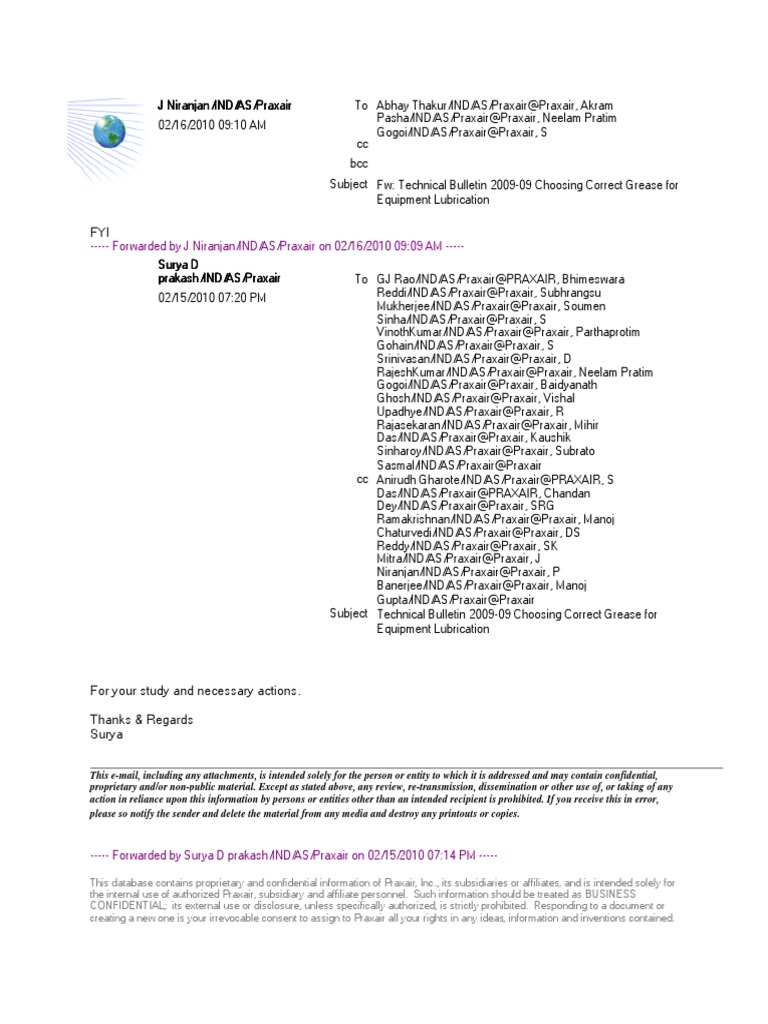 Technical Bulletin 2009-09 Choosing Correct Grease For Equi | PDF | Bearing (Mechanical ...