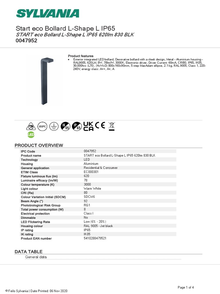Feilo-Sylvania DataSheet En-Int 0047952 | PDF | Electrical Equipment | Electricity