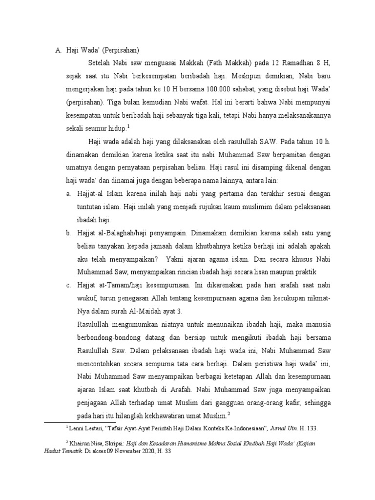Haji Wada | PDF | Sejarah | Agama & Spiritualitas