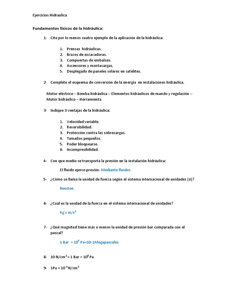 Fundamentos Físicos de La Hidráulica PDF | PDF | Bomba | Presión