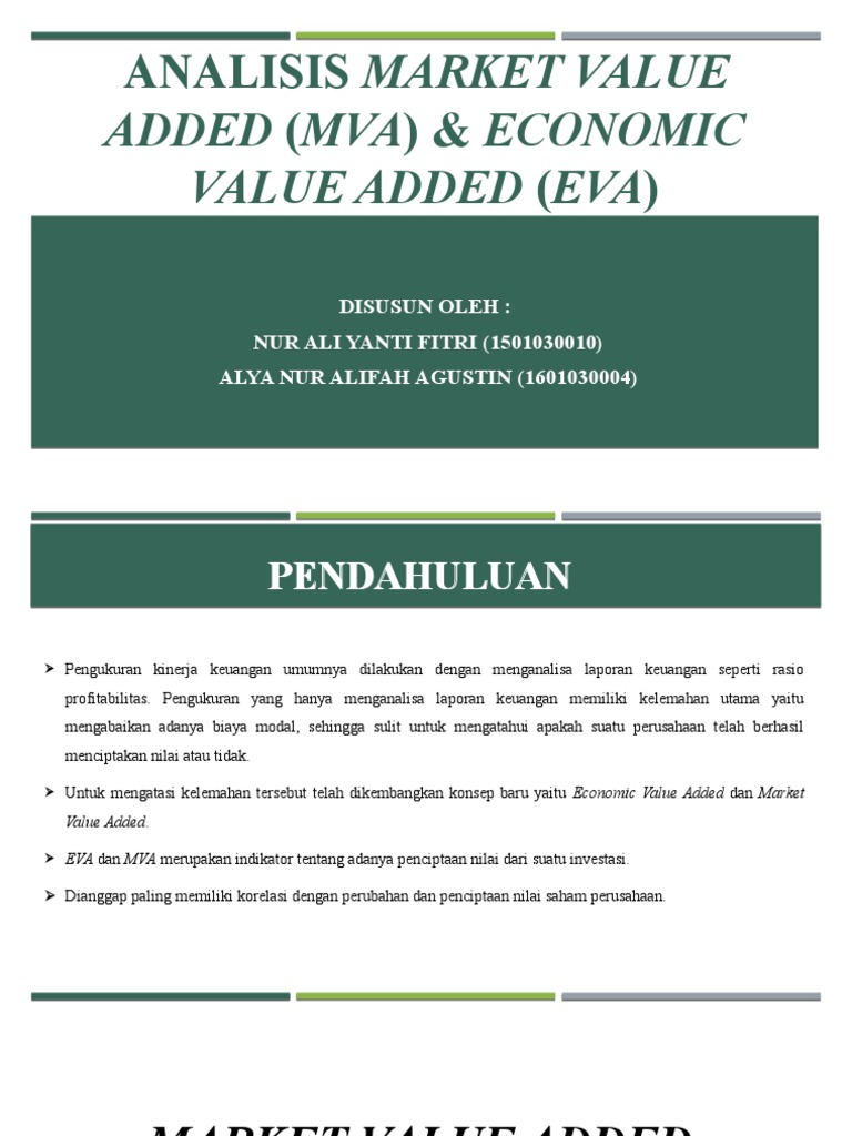 Analisis Eva Dan Mva | PDF | Bisnis | Pengelolaan Keuangan & Uang