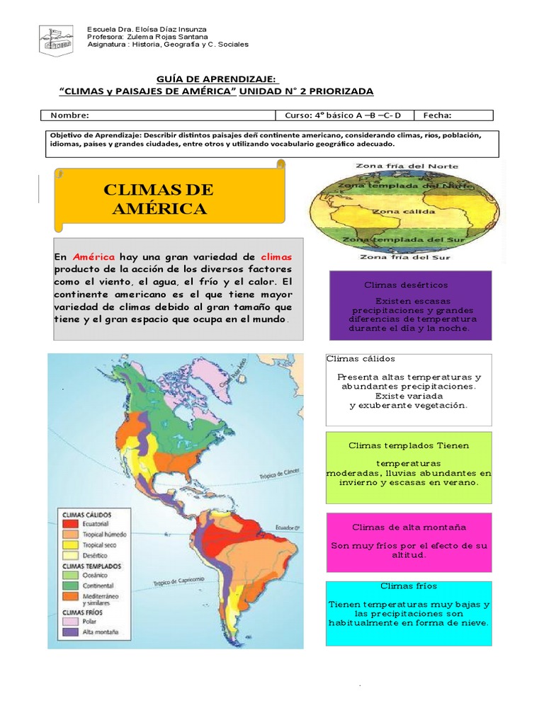 Guia El Clima de América | PDF | Clima templado | Clima