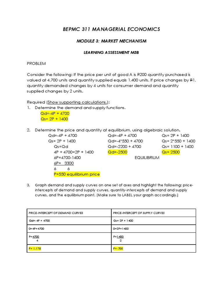 Bepmc 311 Managerial Economics: Module 3: Market Mechanism | PDF