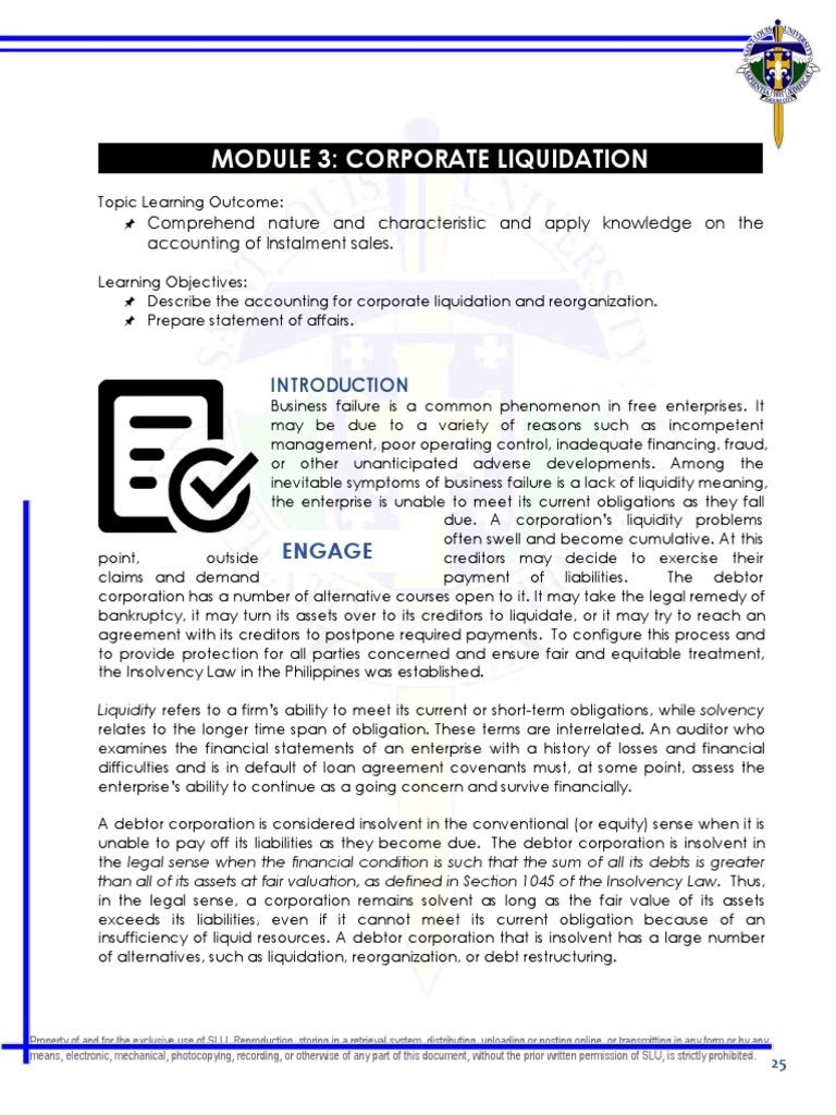 Notes On Corporate Liquidation Pdf Pdf Balance Sheet Bankruptcy