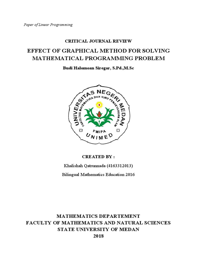 Paper of Linear Programming | PDF | Mathematical Optimization | Algorithms