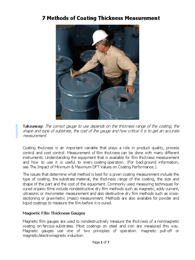 Coating Thickness Measurement Methods | PDF | Calibration | Inductor