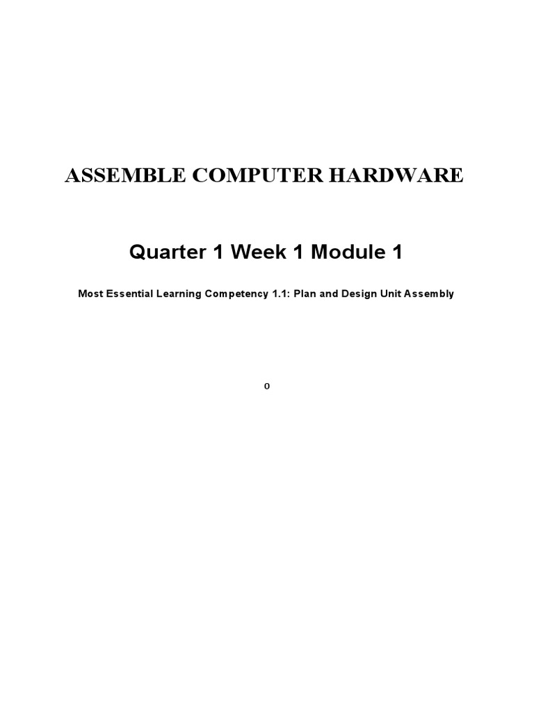 TLE-TE-10 Q1 W1 Mod1 ICT-CSS-1 | PDF | Personal Computers | Microcomputers
