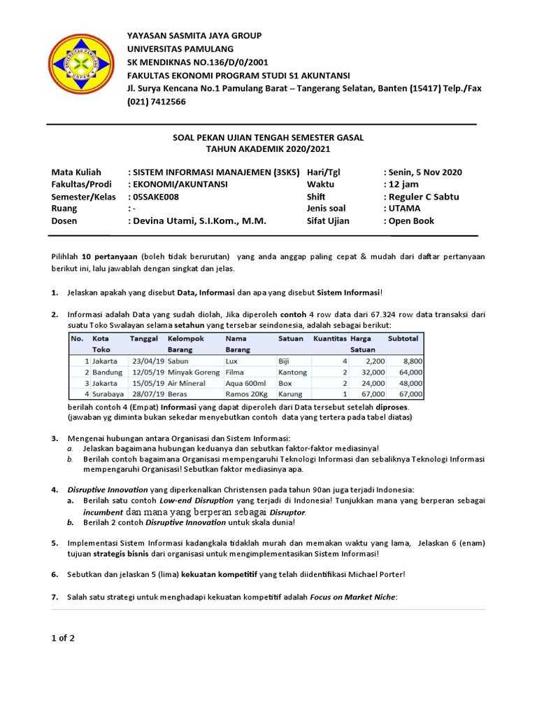 SOAL UTS-SIM 2020 Ver 9.2B (3SKS) .docx-DOSEN DEVINA UTAMI | PDF