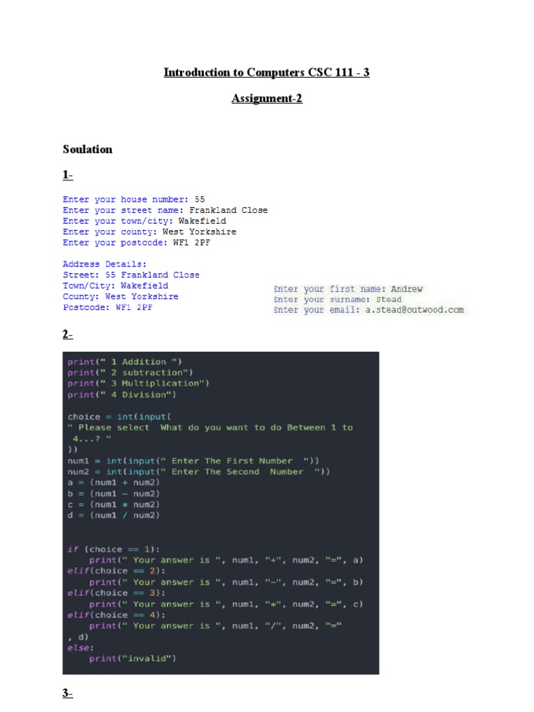 Introduction To Computers CSC 111 | PDF