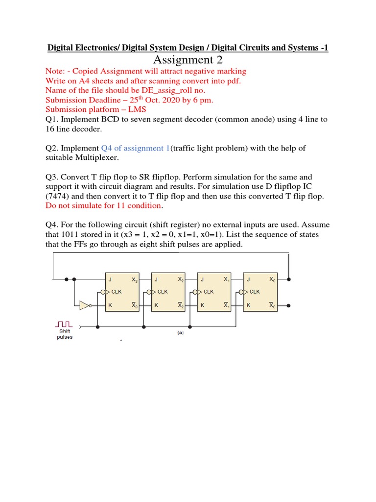 Assignment 2: Digital Electronics/ Digital System Design / Digital ...