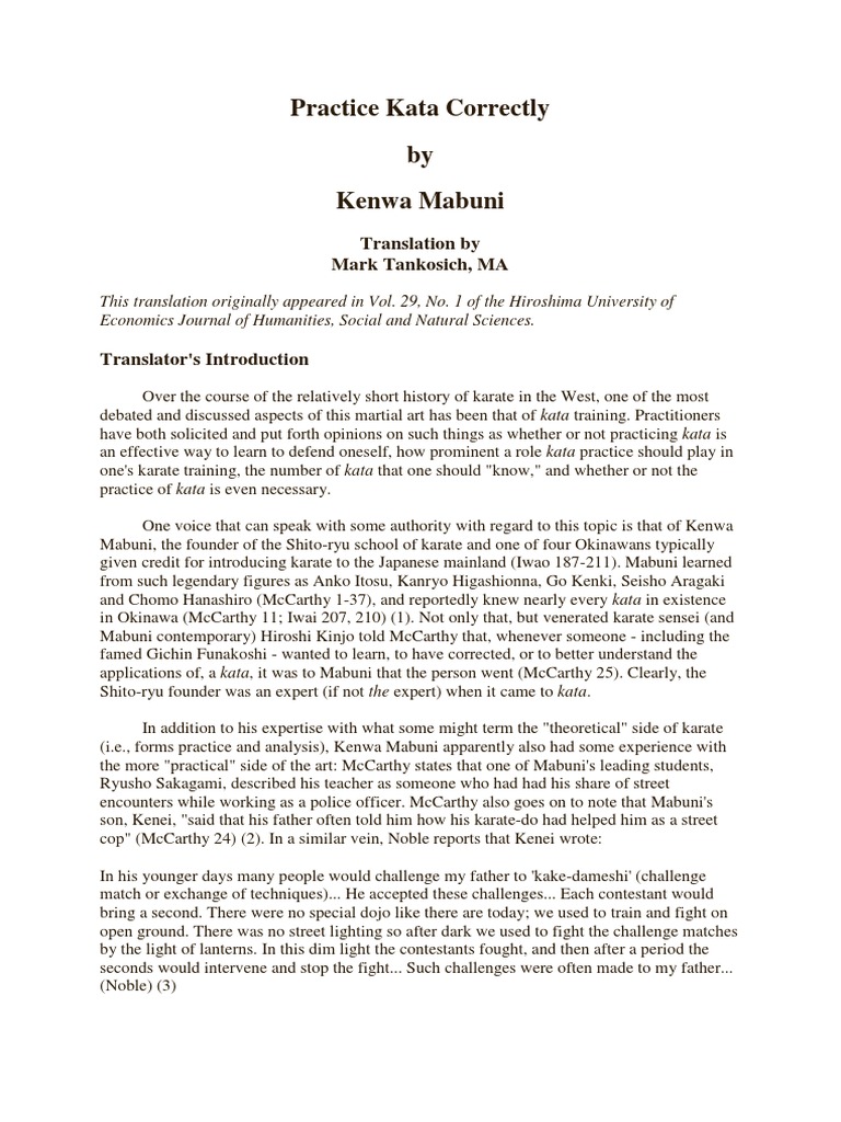 Practice Kata Correctly | PDF | Karate | Japanese Martial Arts