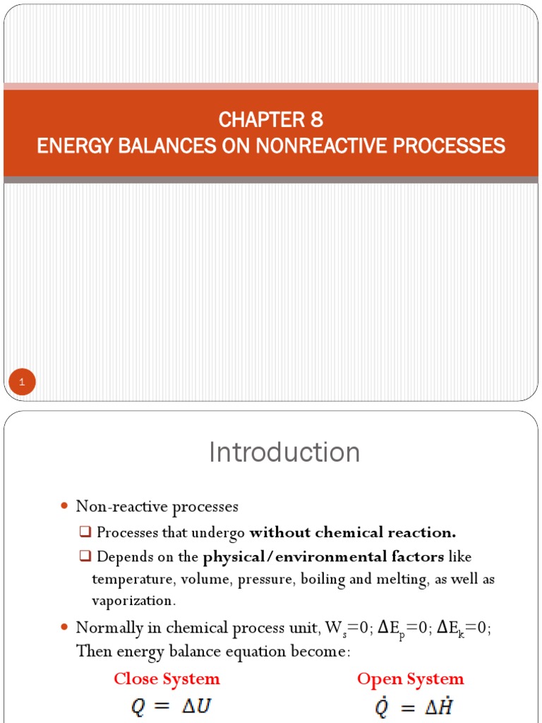 Energy Balances On Non-Reactive Processes PDF | PDF | Enthalpy | Humidity