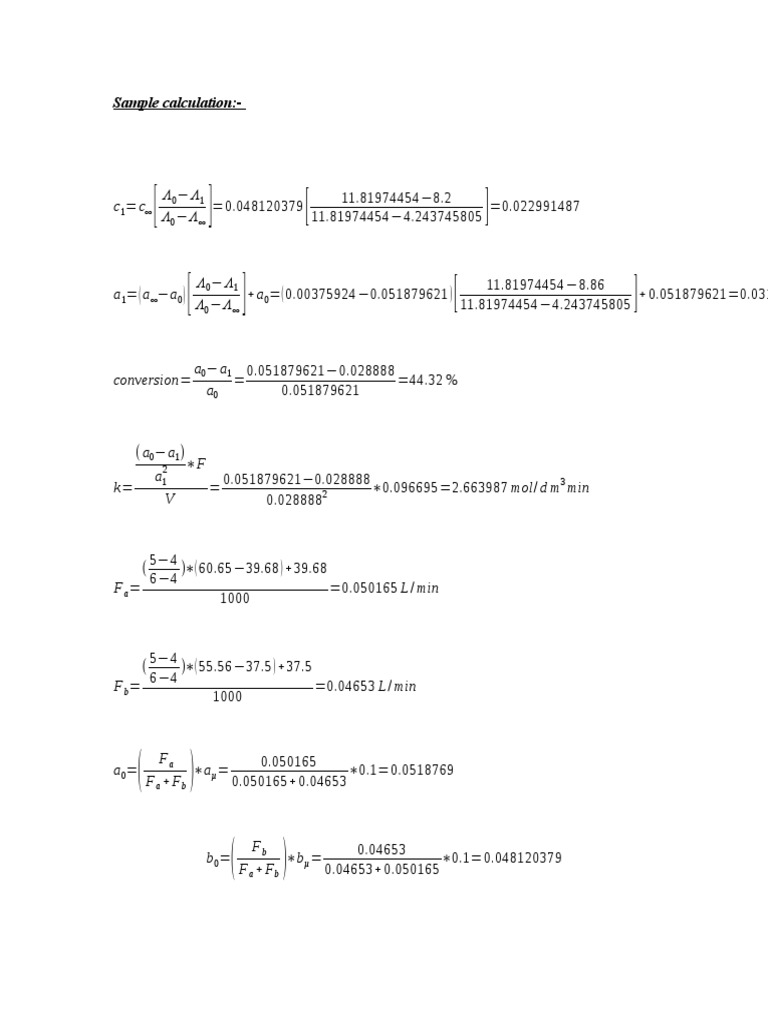 Sample Calculation | PDF