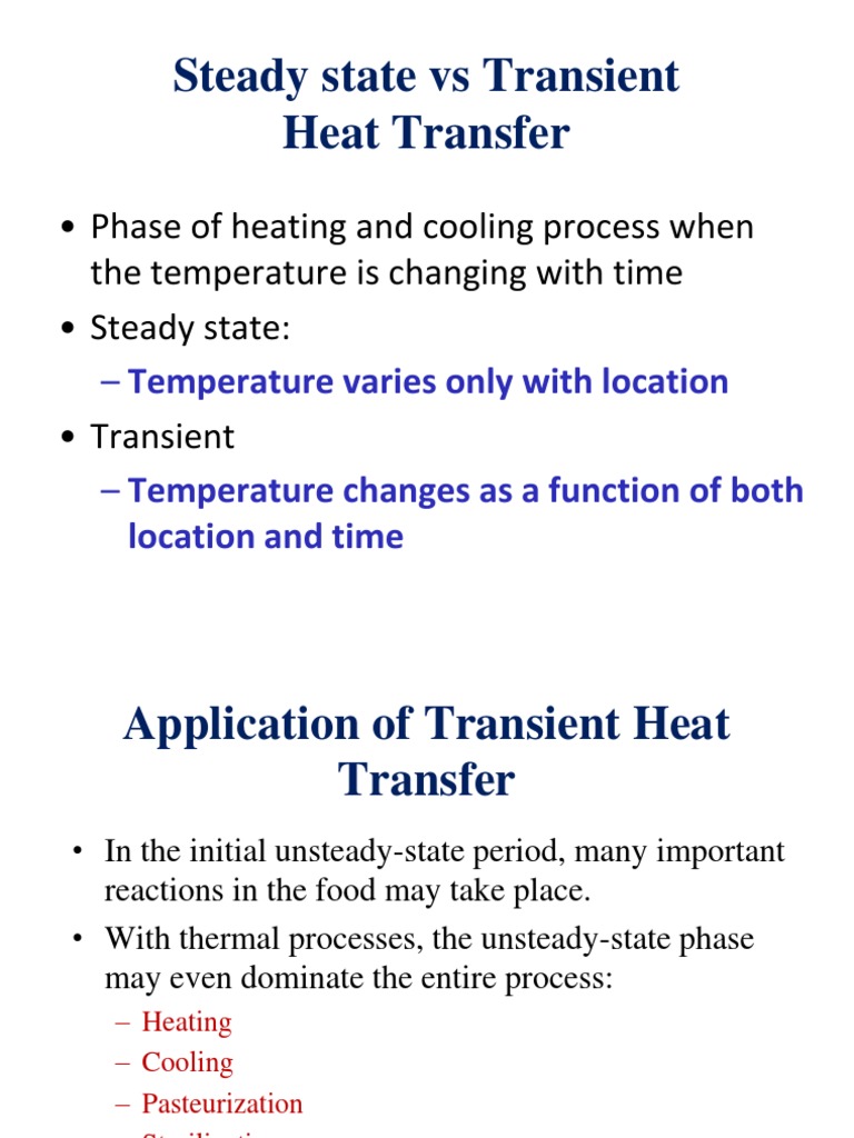Steady vs Transient Heat Transfer | PDF | Heat Transfer | Thermal ...