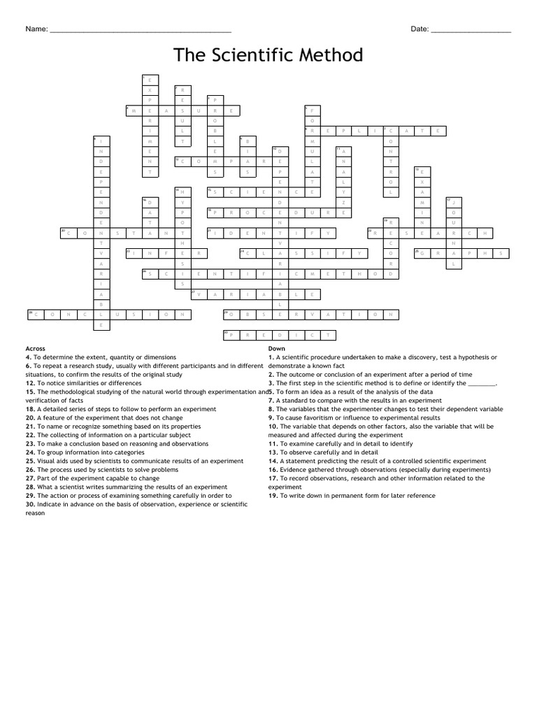 Scientific Method Word Search Answers | PDF | Experiment | Methodology