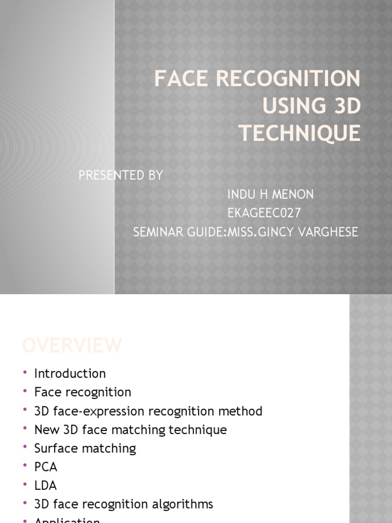 Face Recognition Using 2D and 3D Techniques | PDF | Statistical ...
