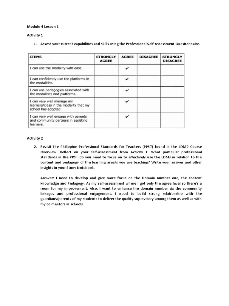Module 4 Lesson 1 Activity 1 | PDF