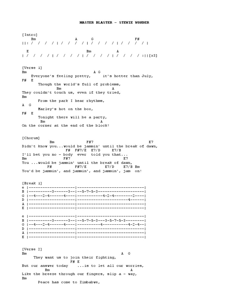 Stevie Wonder - Master Blaster | PDF | Entertainment (General)