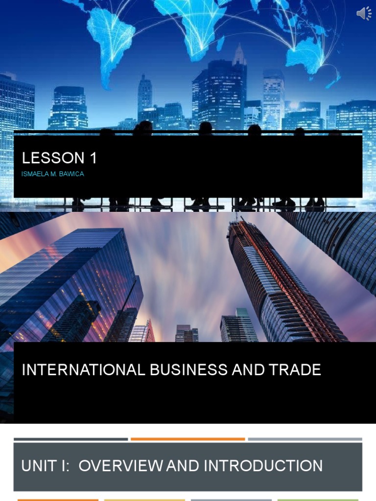 Lesson 1 Unit I Overview and Introduction To Internal Business and ...