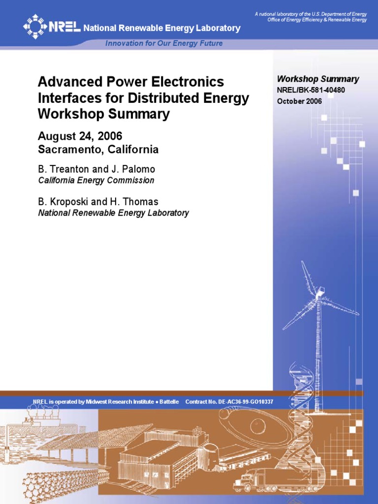 Advanced Power Electronics Interfaces For Distributed Energy Workshop ...