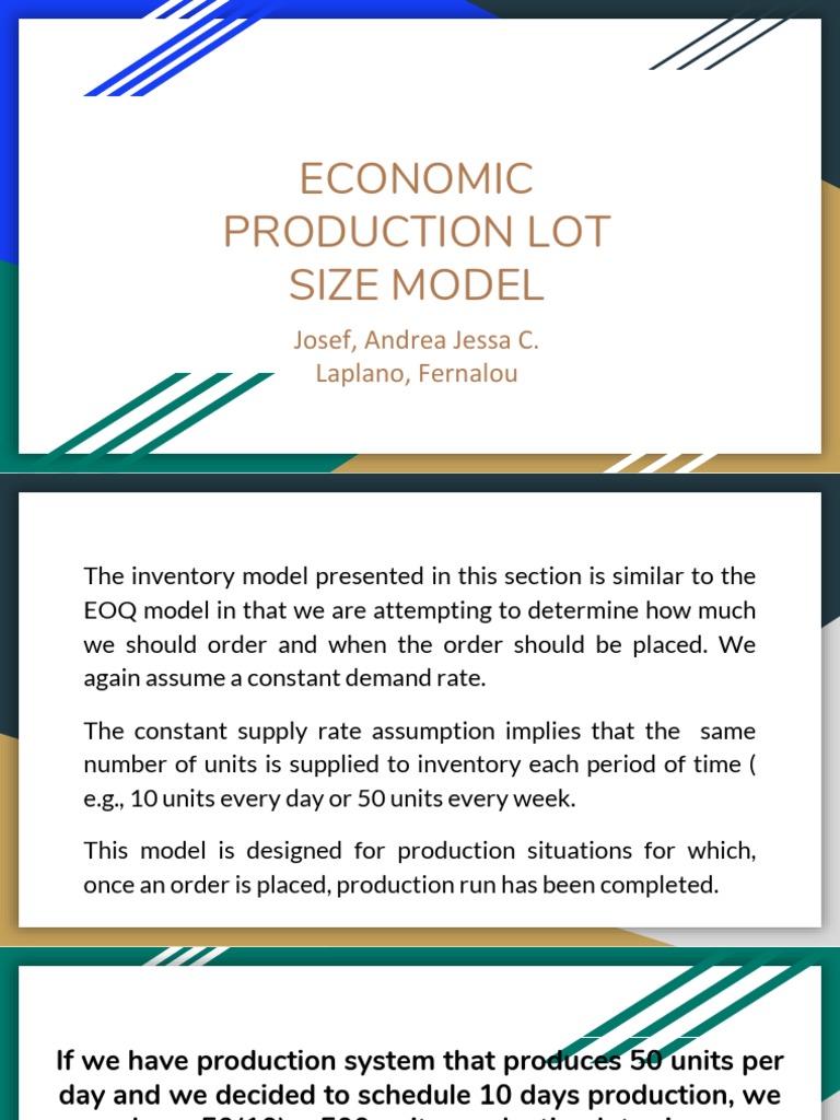 10.2 Economic Production Lot Size Model | PDF | Inventory | Demand
