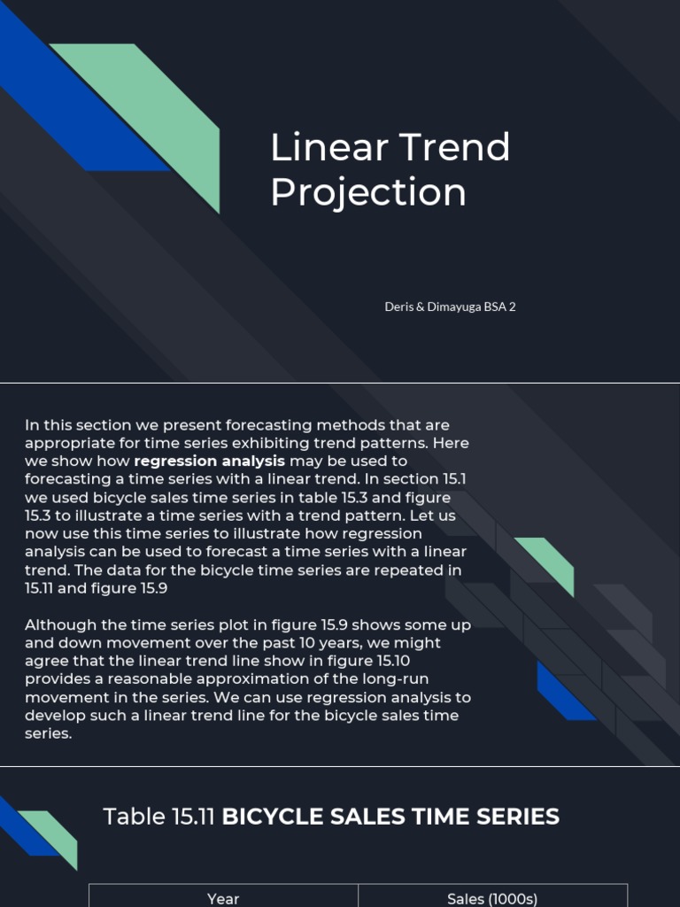 Linear Trend Projection: Deris & Dimayuga BSA 2 | PDF | Linear ...