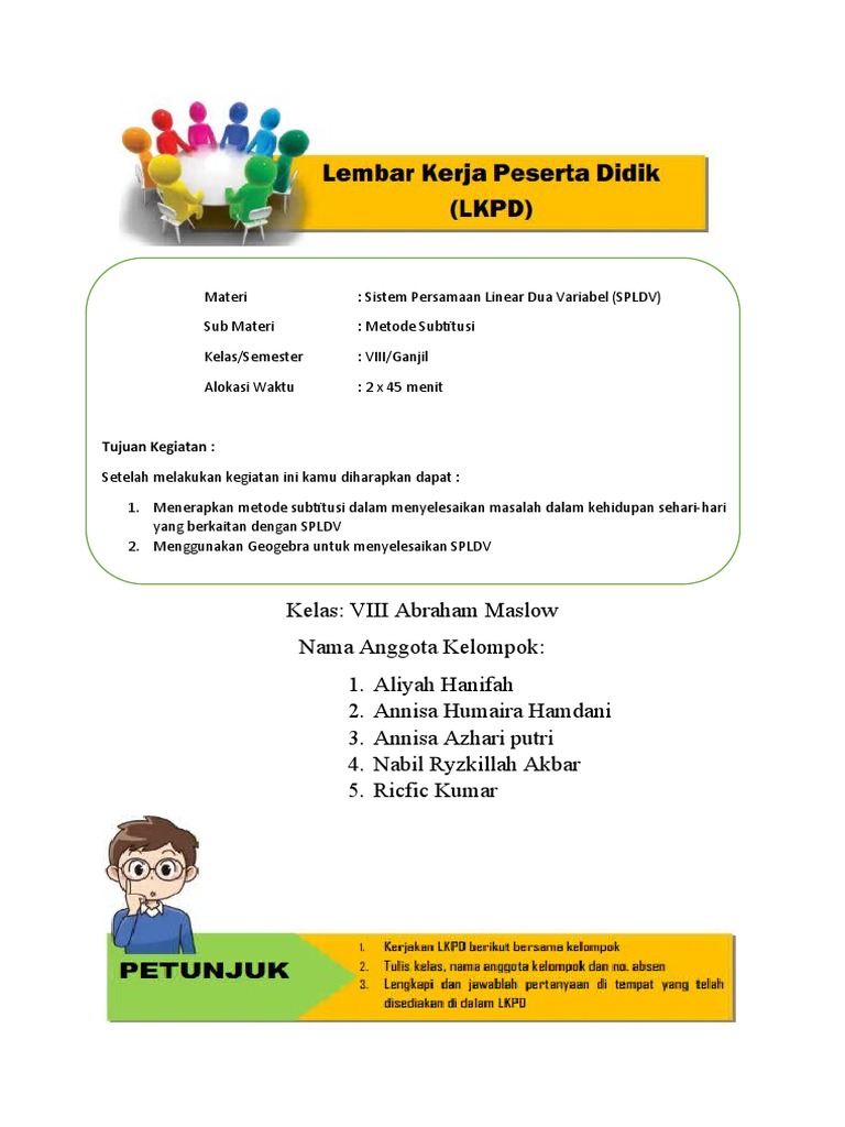 LKPD - SPLDV Subtitusi | PDF