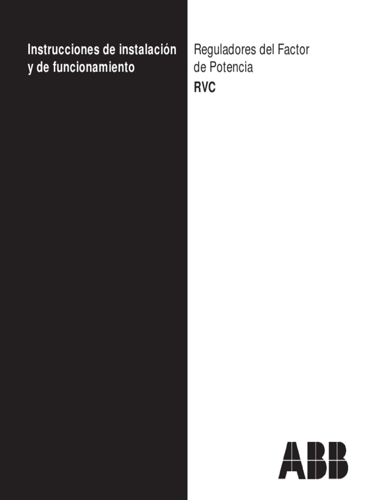 Manual Regulador de Potencia RVC Abb | PDF | Corriente eléctrica | Transformador