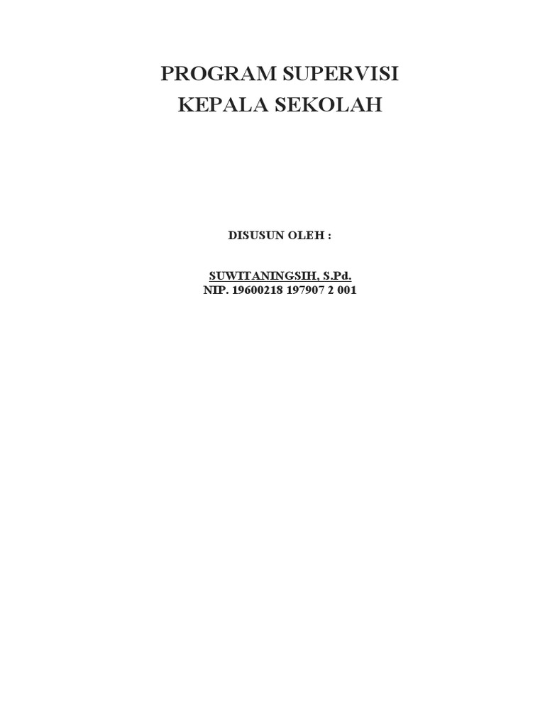 Program Supervisi SD Sumokembangsri | PDF