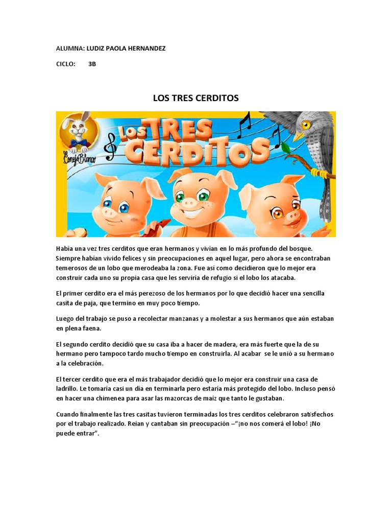 Los Tres Cerditos Pdf Violencia