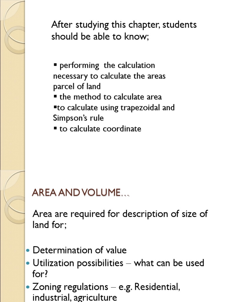 L5 - Area, Volume and Detai Survey | PDF | Area | Surveying