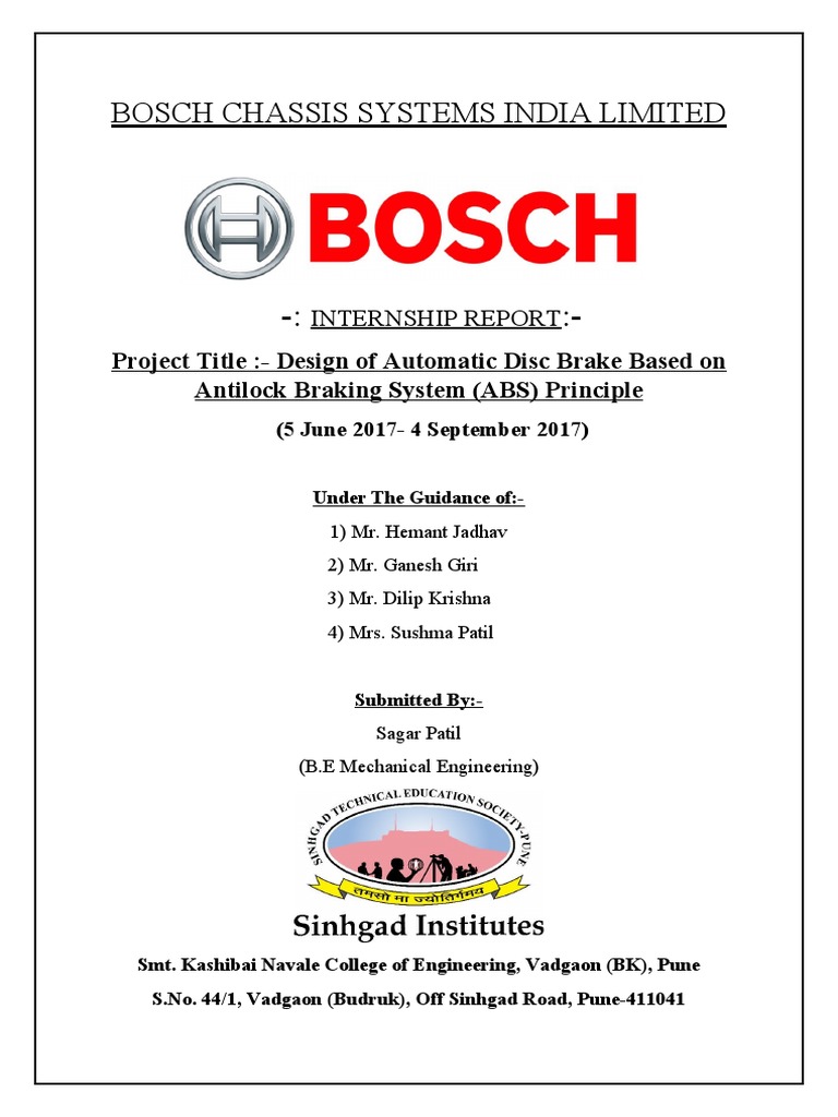 Bosch Chassis Systems India Limited | Download Free PDF | Anti Lock ...