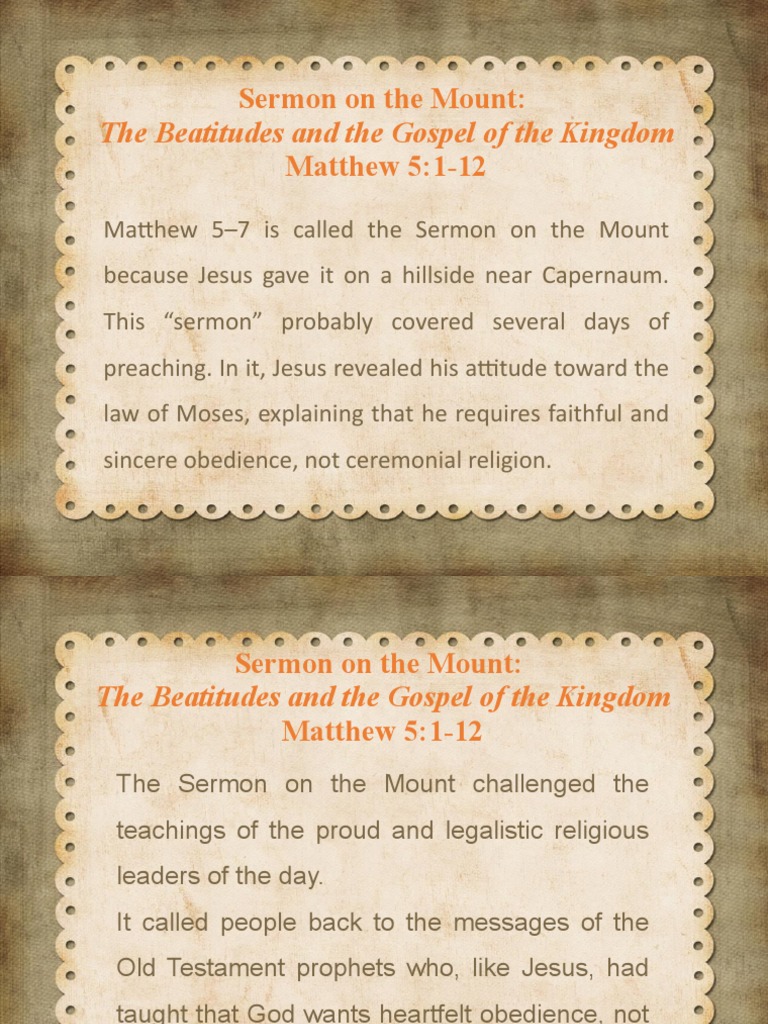 The Beatitudes | PDF | Sermon On The Mount | Beatitudes