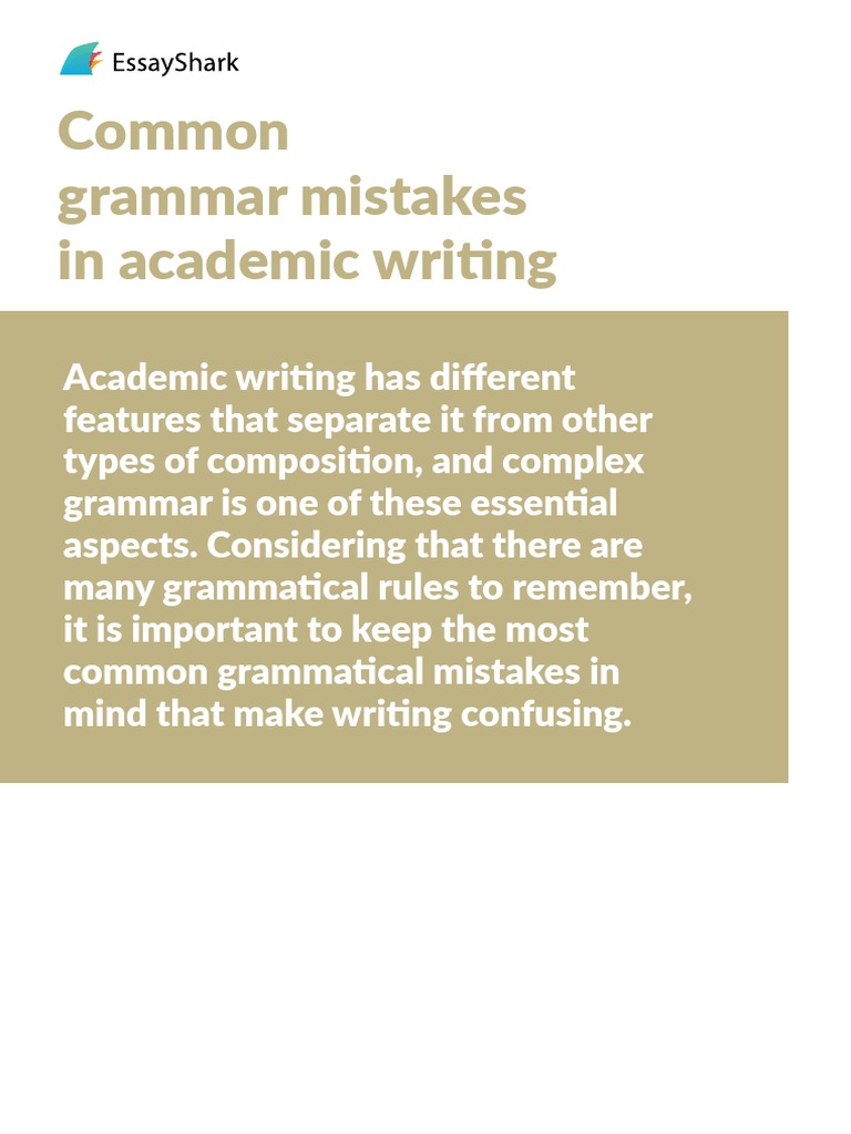 04 Common Grammar Mistakes in Academic Writing PDF | Download Free PDF ...